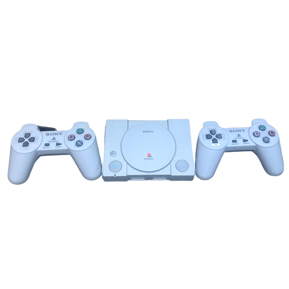 Pre-owned Sony PlayStation Console with 2 Grey, DualShock Controllers ...